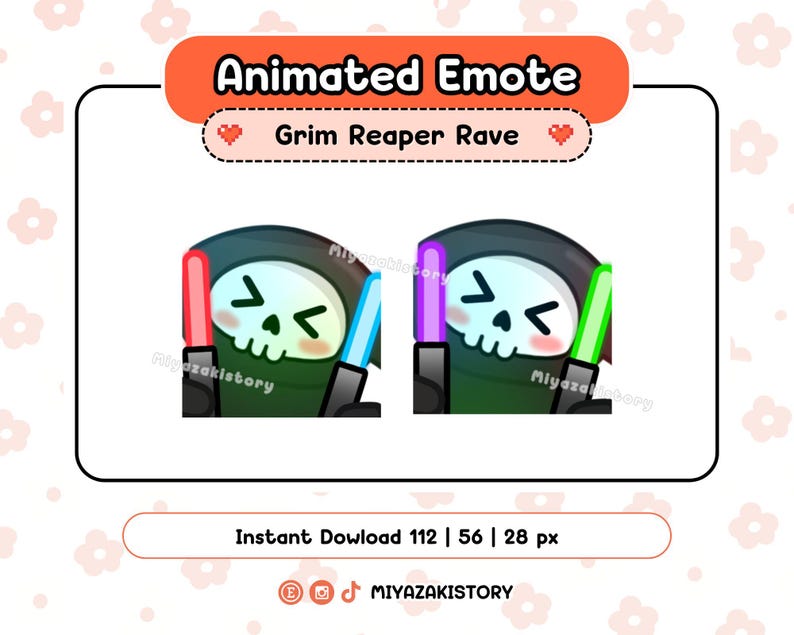 Grim Reaper Rave Light Stick Emote Twitch | Animated Emotes | Wiggle ...