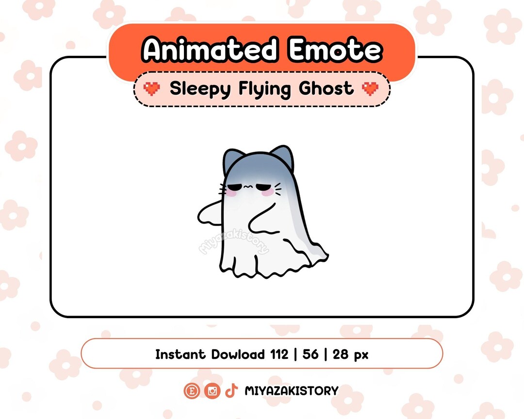 Sleepy Ghost Cat Animated Emote: Halloween Stream (digital Download) - Etsy