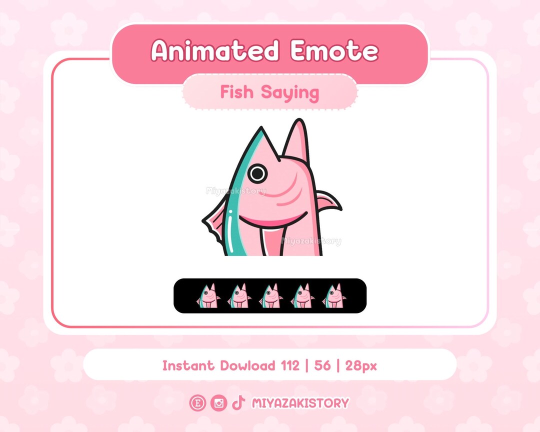 Funny Fish Animated Emote | Crazy Emotes | Twitch Emote | Vtuber Badge ...