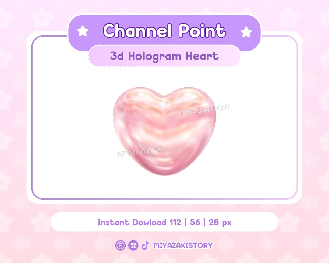 3D Heart Hologram Channel Point: Valentine's Twitch Emote (digital ...