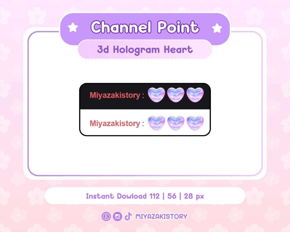 3D Hologram Heart Channel Point: Valentine's Twitch Streamer Emote (PNG ...