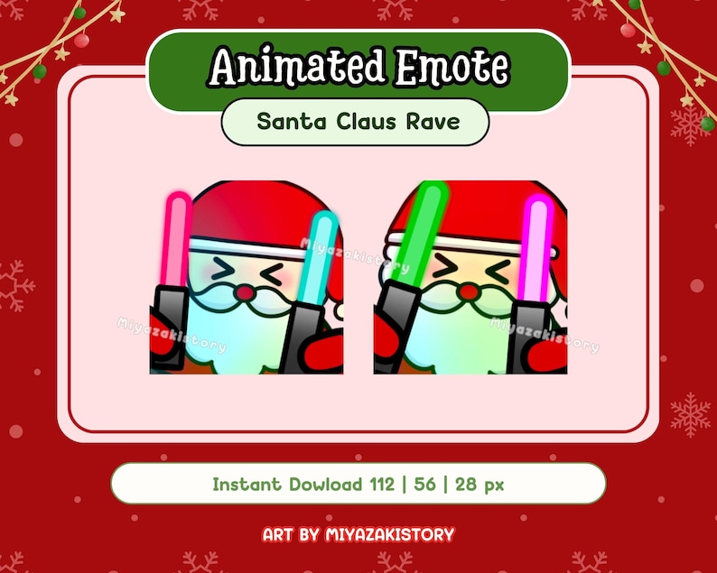 Santa Rave Lightstick Animated Emotes | Santa Claus Emote | Christmas ...