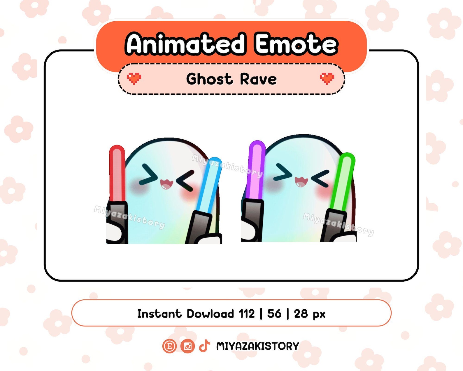 Ghost Rave Light Stick Emote Twitch | Animated Emotes | Wiggle Dance ...