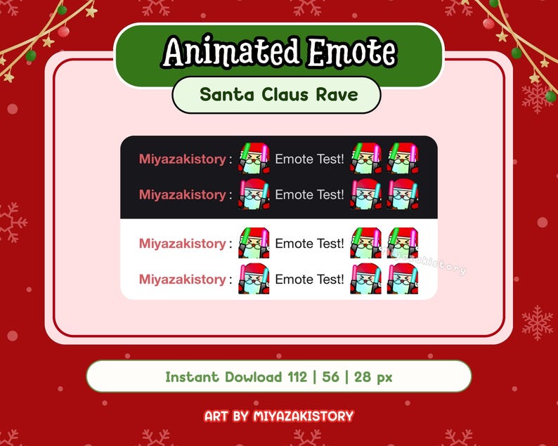 Santa Rave Lightstick Animated Emotes | Santa Claus Emote | Christmas ...