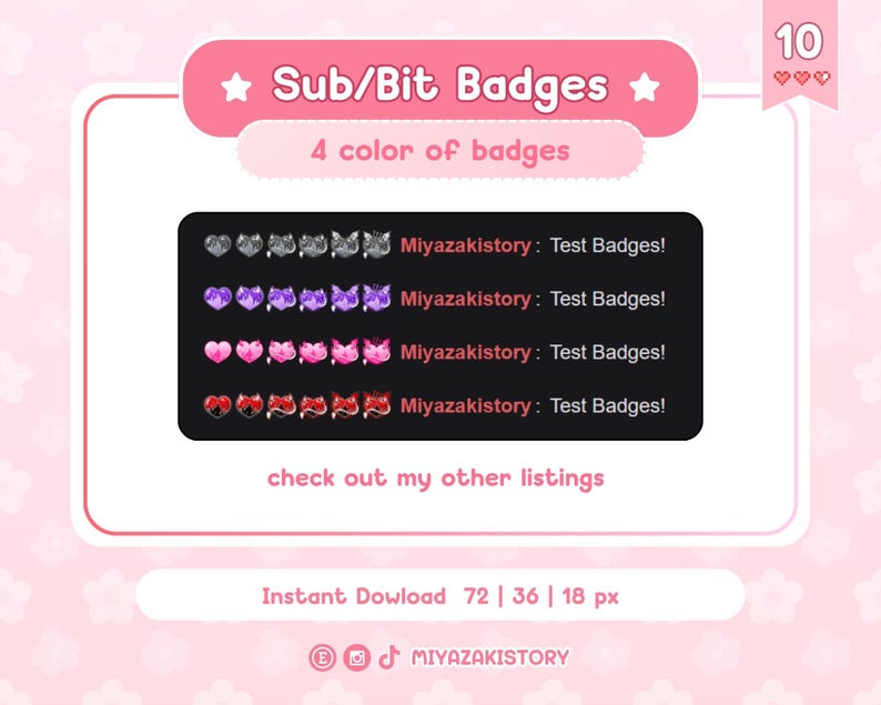 Red Devil Heart Wings Sub Badges: Halloween Badges, Gothic Badge Twitch ...