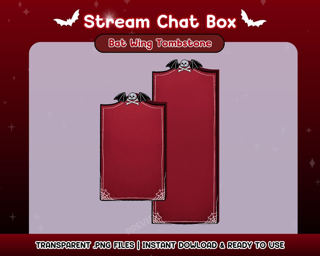 Bat Wing Tombstone Stream Chat Box Overlay | Vampire Twitch, Gothic ...