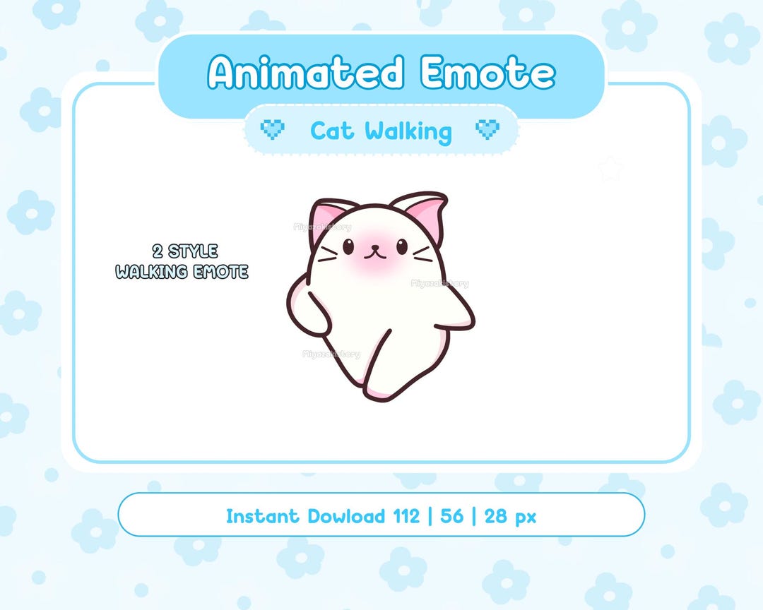 Animated Cat Walking Emote: Kawaii Twitch/discord Emote - Etsy