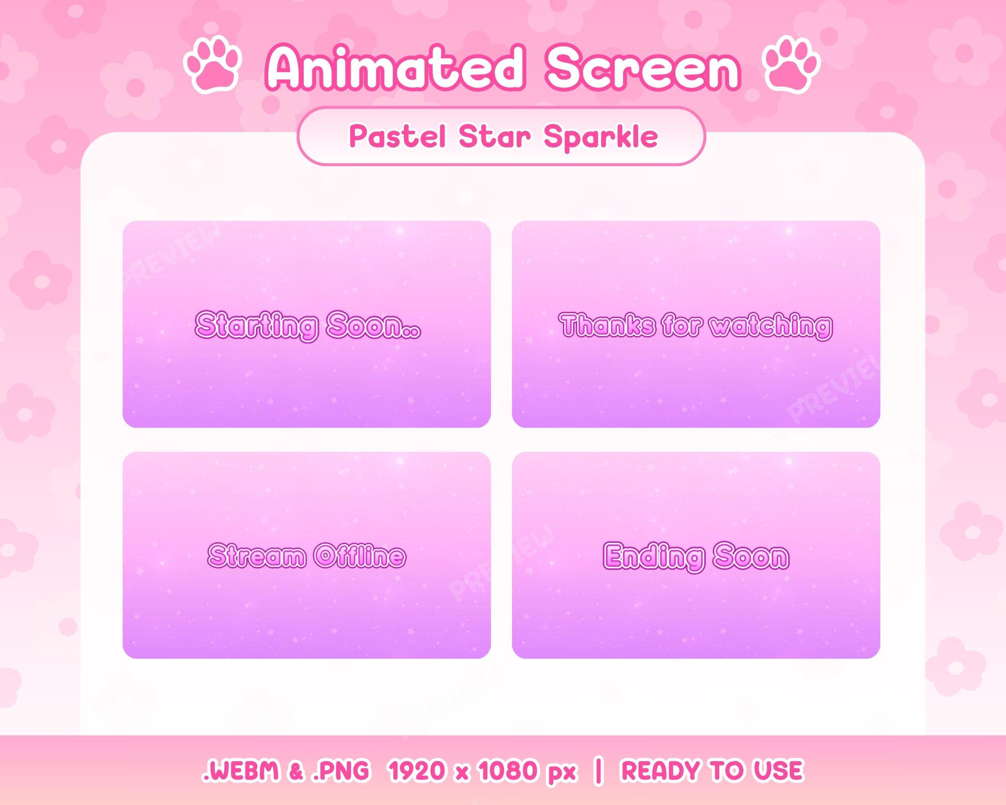 Animated Star Sparkle Stream Screen | Pastel Stream Screens | BRB ...