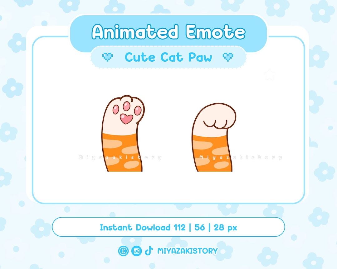 Animated Orange Cat Paw | Emote for Twitch | Cute Chibi Emote | Ready ...