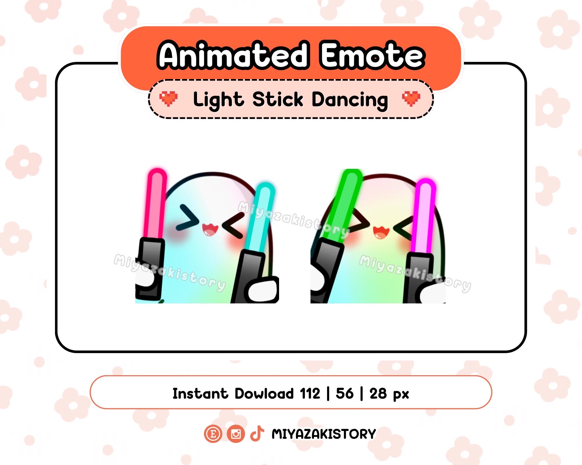 Ghost Rave Light Stick Emote Twitch Animated Emotes Wiggle Dance Emote ...