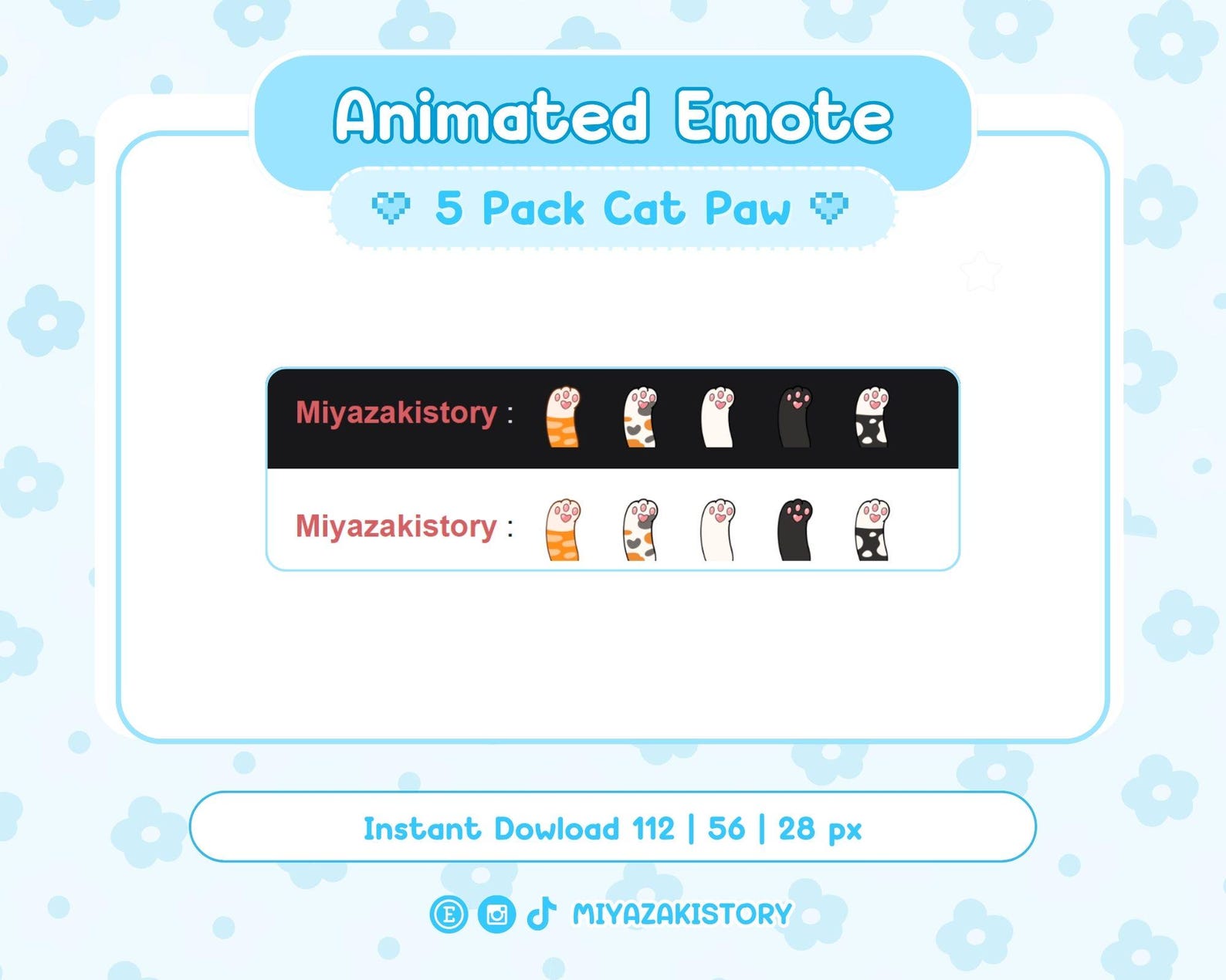 Animated Calico Cat Paw | Emote for Twitch | Cute Chibi Emote | Ready ...