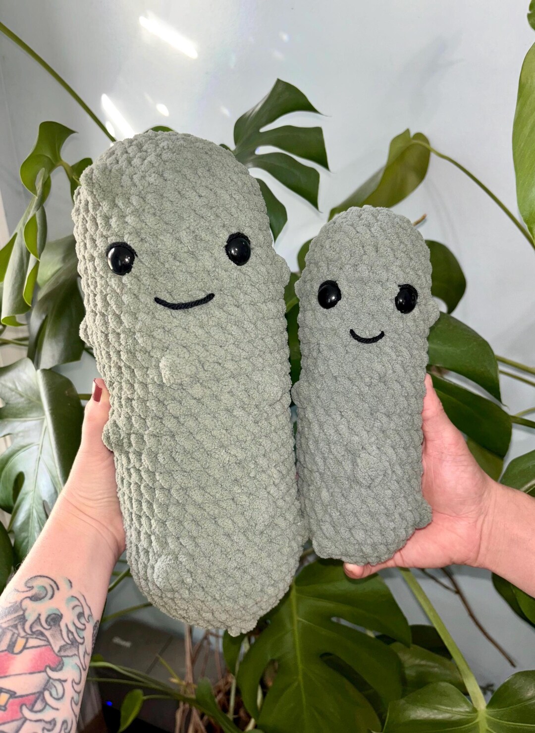 Pickle Plushie | Emotional Support Pickle | Crocheted Stuffed Toy - Etsy