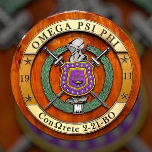 OMEGA PSI PHI Crest Wooden Wall-mounted Art. - Etsy