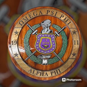 OMEGA PSI PHI Crest Wooden Wall-mounted Art. - Etsy