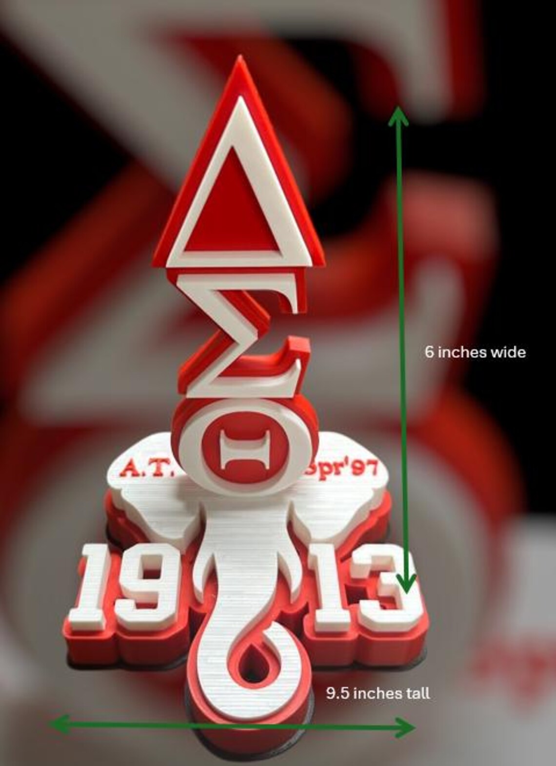 3D Delta Sigma Theta Elephant and Letters Desk Statuette - Etsy