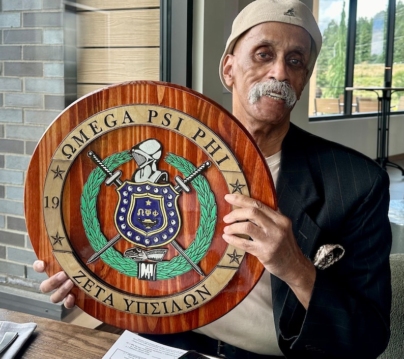 OMEGA PSI PHI Crest Wooden Wall-mounted Art. - Etsy