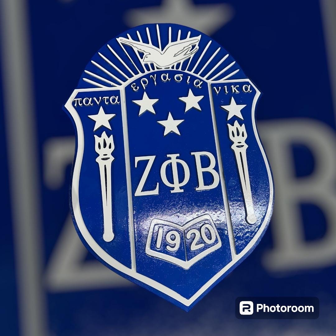 Custom Zeta Phi Beta Sheild Wooden Wall-mounted Art. - Etsy