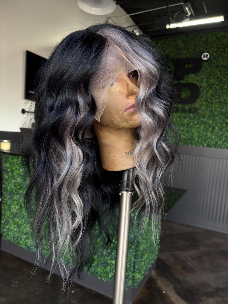 Lace Front Black & Blonde Colorblock Wig - Etsy