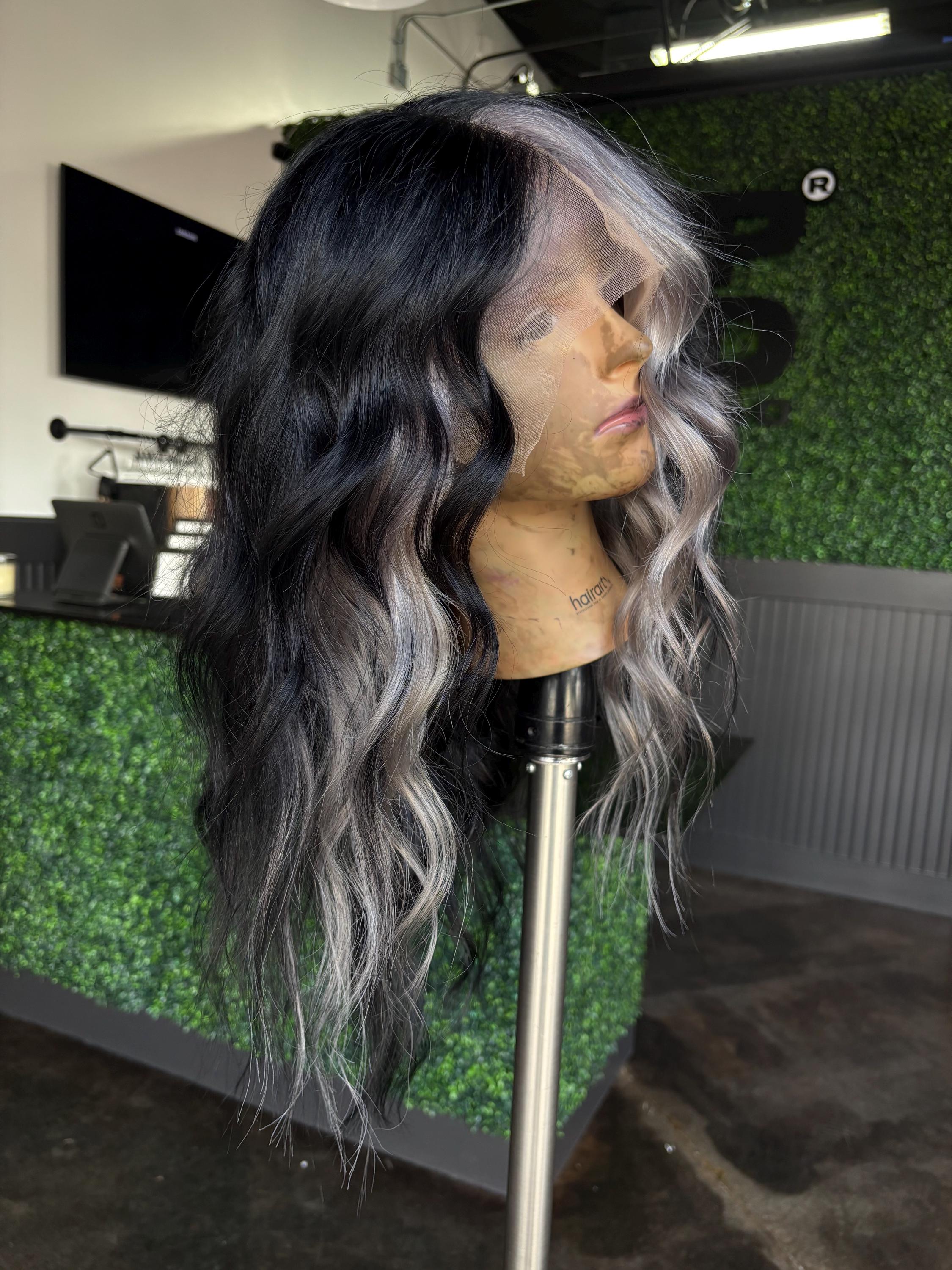 Lace Front Black & Blonde Colorblock Wig - Etsy