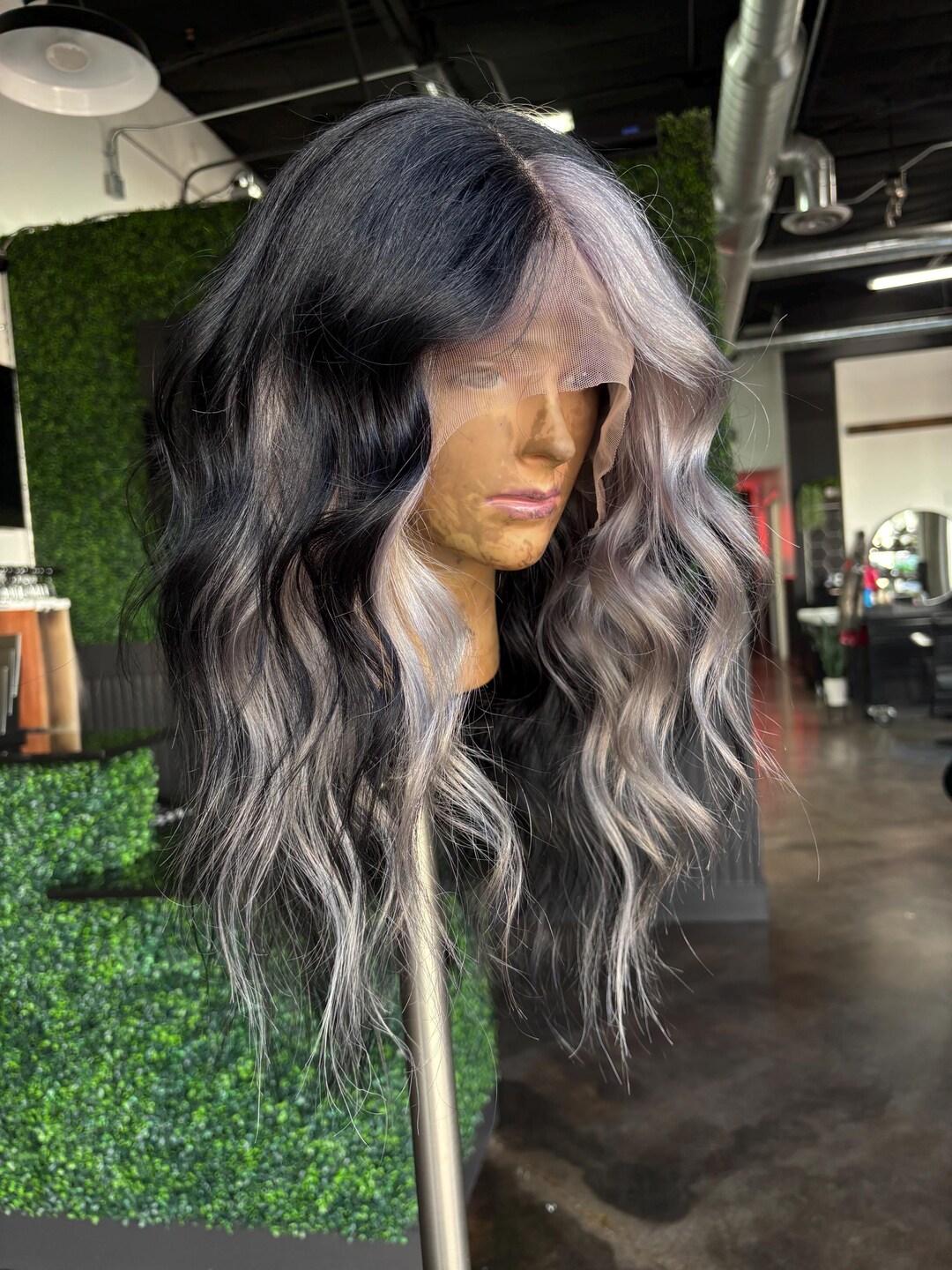 Lace Front Black & Blonde Colorblock Wig - Etsy