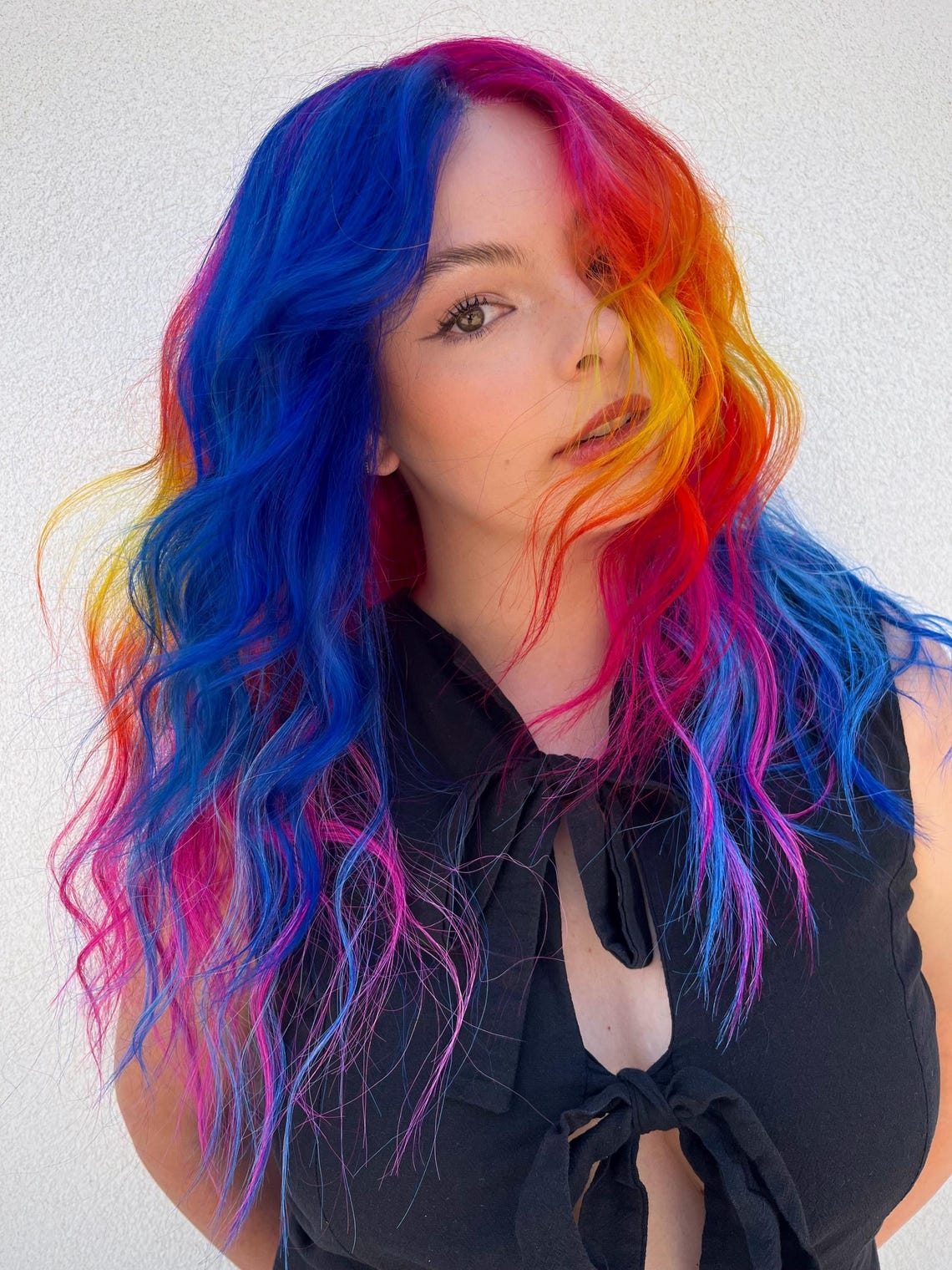 Lace Front Thermal Color Block Vivid Wig - Etsy