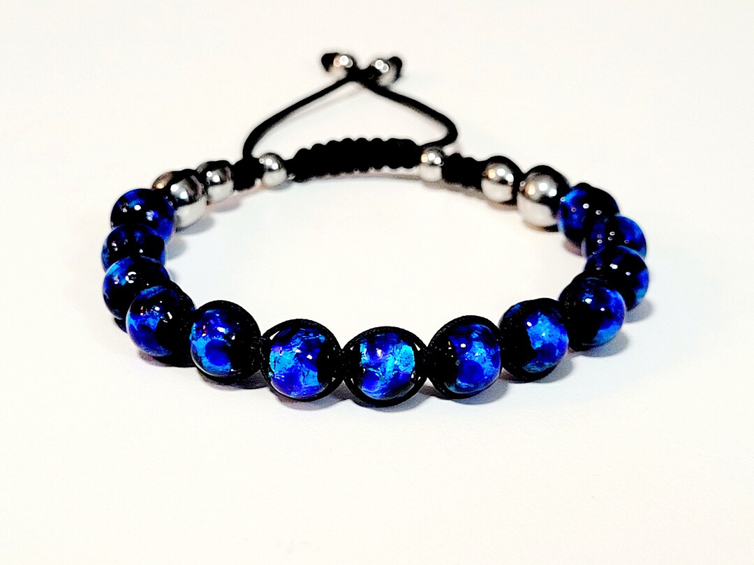 Cobalt & Cerulean Blue Glow-in-the-dark Luminous 8mm OR 10mm Adjustable ...