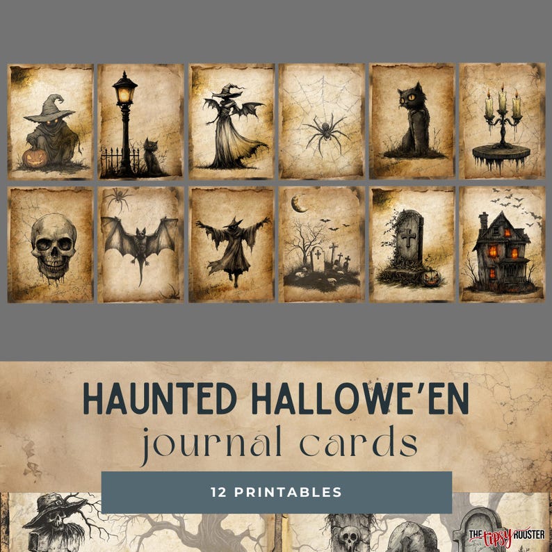 Halloween Junk Journal Kit, Spooky Season, Gothic Ephemera, Witchy ...