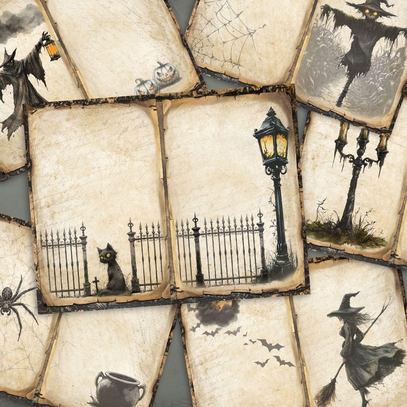 Halloween Junk Journal Paper Pack, Spooky Season Decor, Printable ...