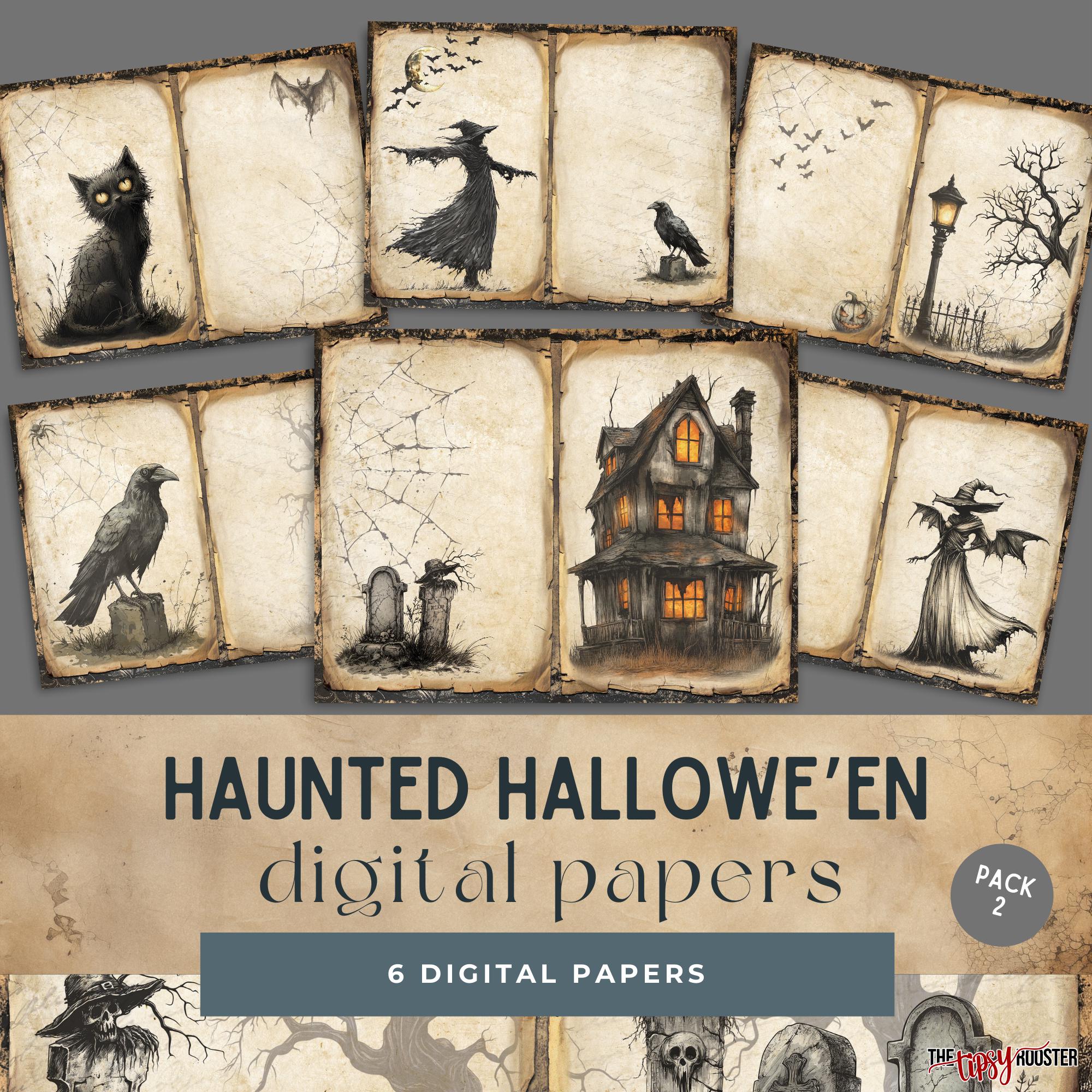 Halloween Junk Journal Kit, Spooky Season, Gothic Ephemera, Witchy ...