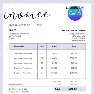 Invoice Template, Custom Template, Shirt Order Form, Bakery Order Form ...