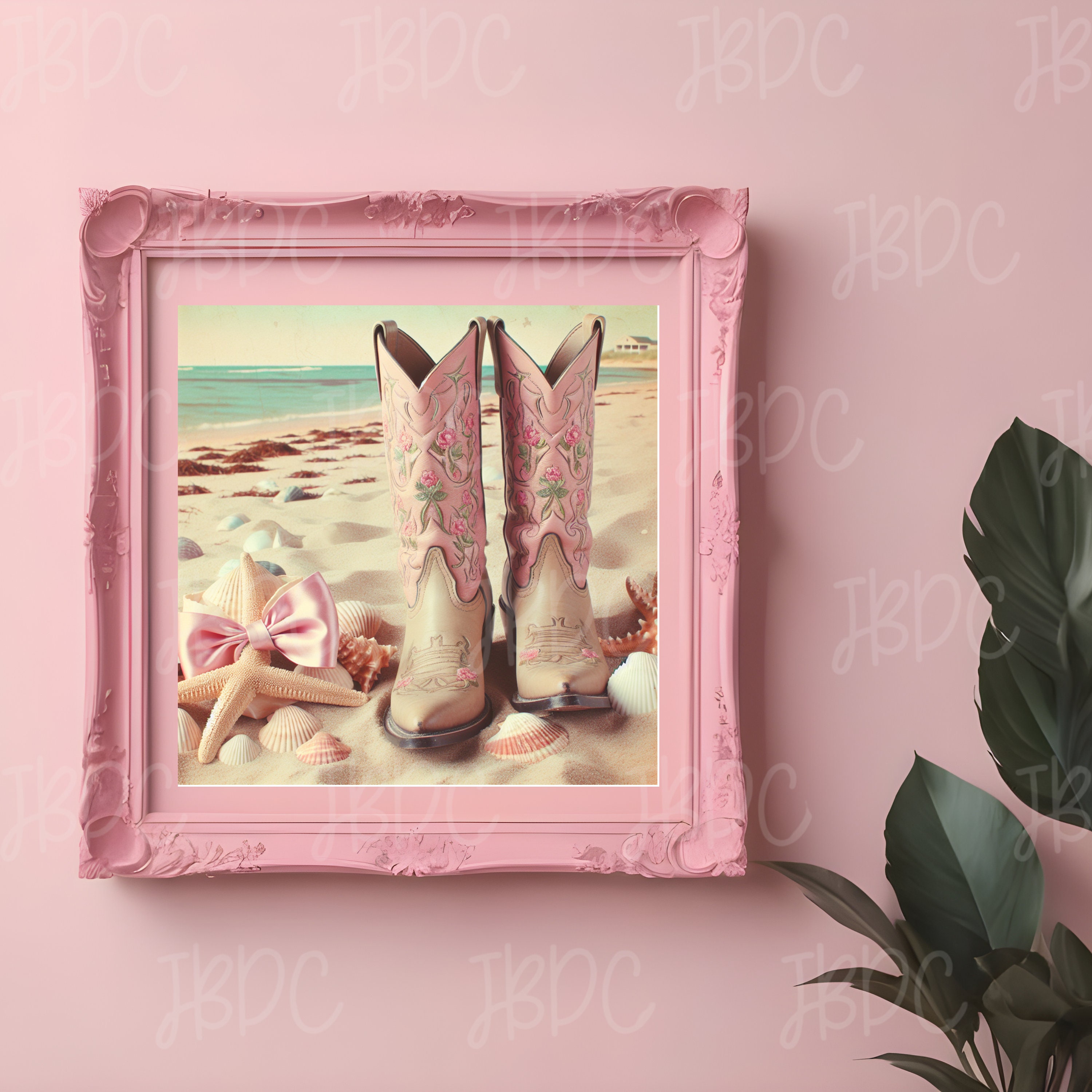 Coastal Cowgirl Digital Print, Ocean Inspired Style, Coquette Room ...