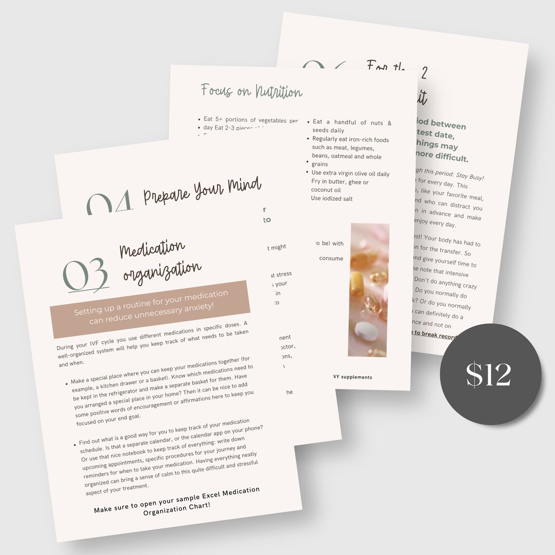 IVF Planner, IVF Medication Worksheet, IVF Medication Planner, Ivf ...