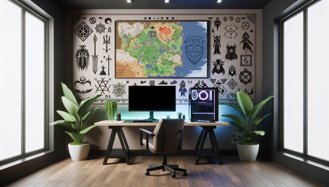 Zelda Botw MAP Poster - 143 MP - Ready 2 Print - Breath of the Wild - Etsy