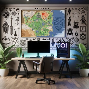 Zelda Botw MAP Poster - 143 MP - Ready 2 Print - Breath of the Wild - Etsy
