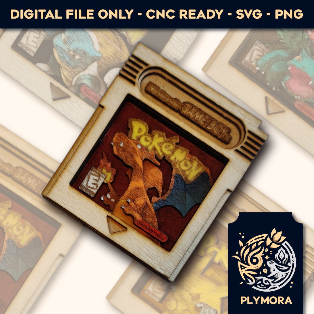 Pokemon Red Laser-cut CNC File 3D Wooden Cartridge Design - Etsy