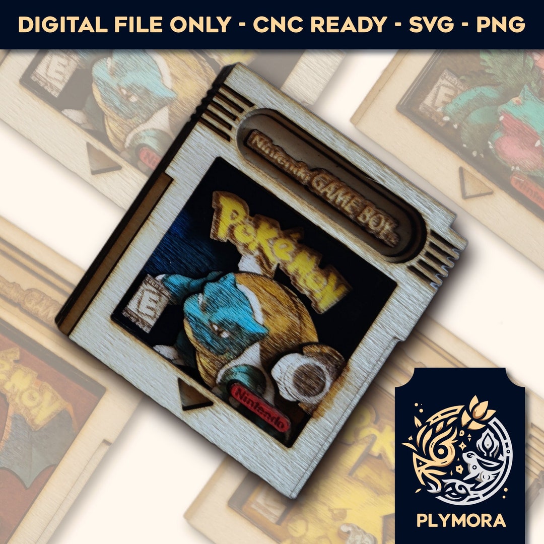 Pokemon Blue Laser-cut CNC File - 3D Wooden Cartridge Design - Etsy