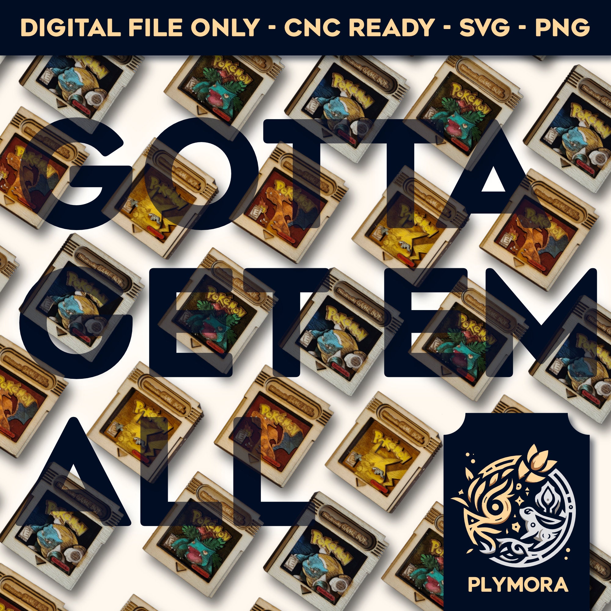 Pokemon Blue Laser-cut CNC File - 3D Wooden Cartridge Design - Etsy