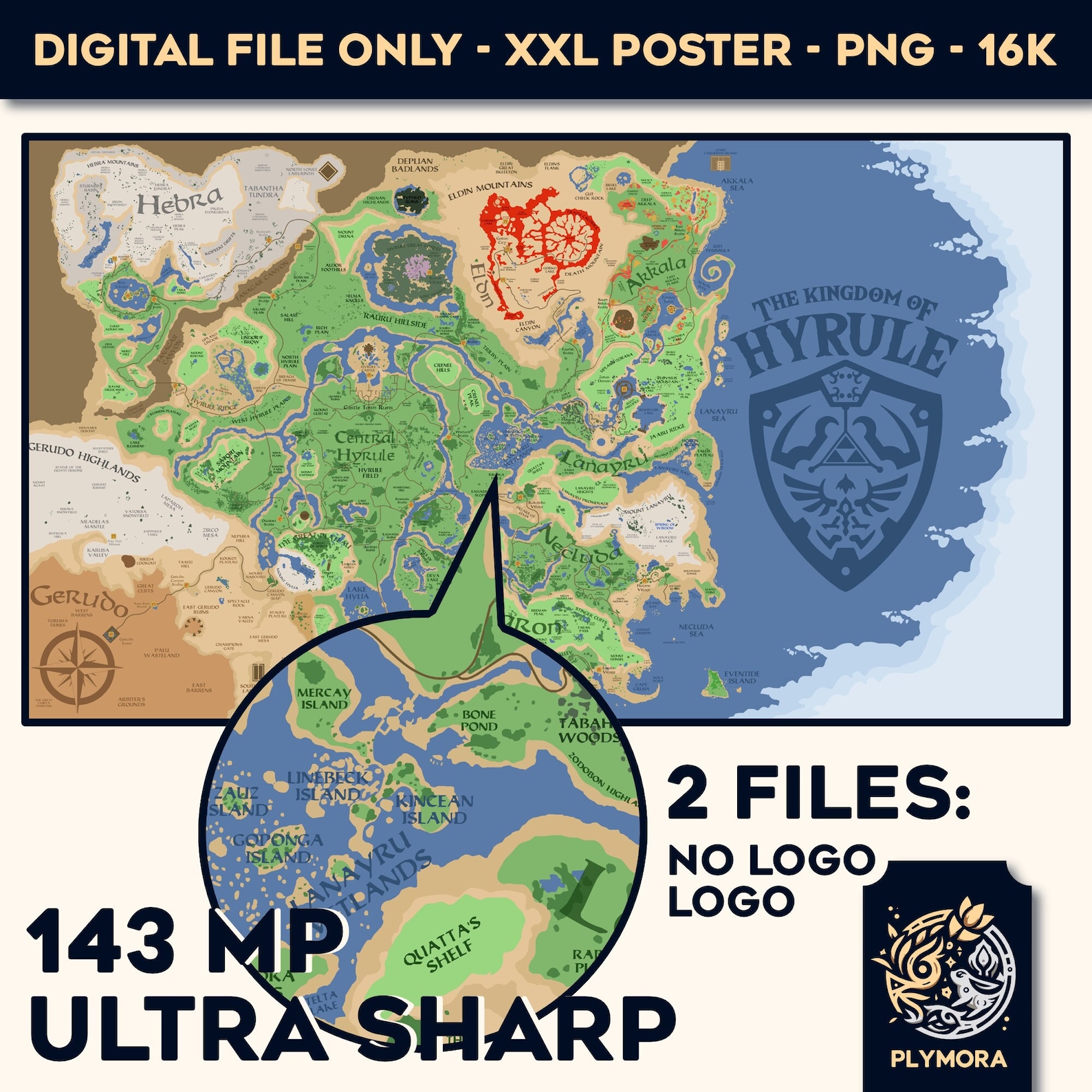 Zelda Botw MAP Poster - 143 MP - Ready 2 Print - Breath of the Wild - Etsy