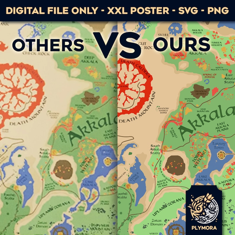 Zelda Botw MAP Poster - 143 MP - Ready 2 Print - Breath of the Wild - Etsy