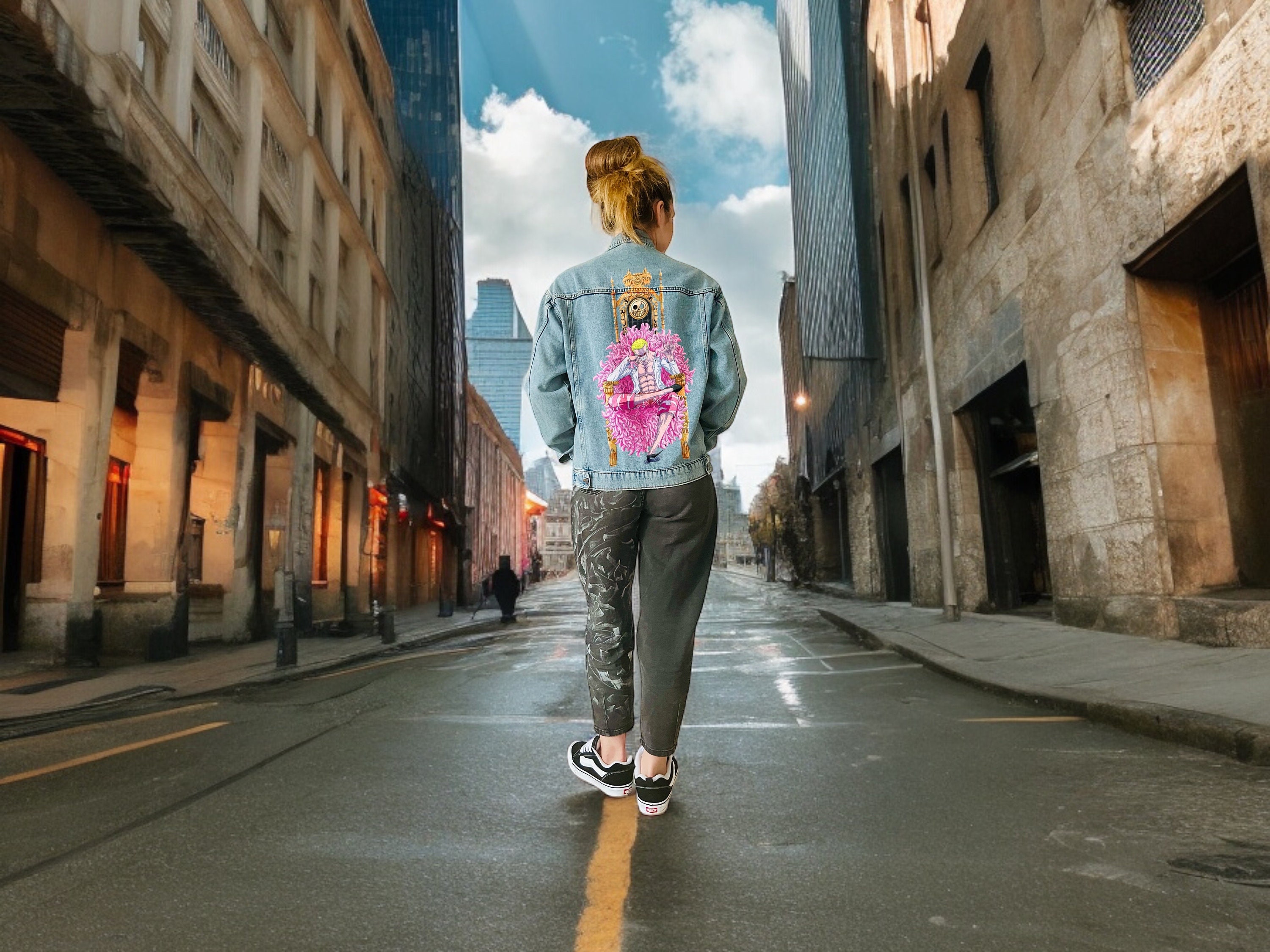 One Piece Denim Jacket: Doflamingo's Pirate Adventure - Etsy