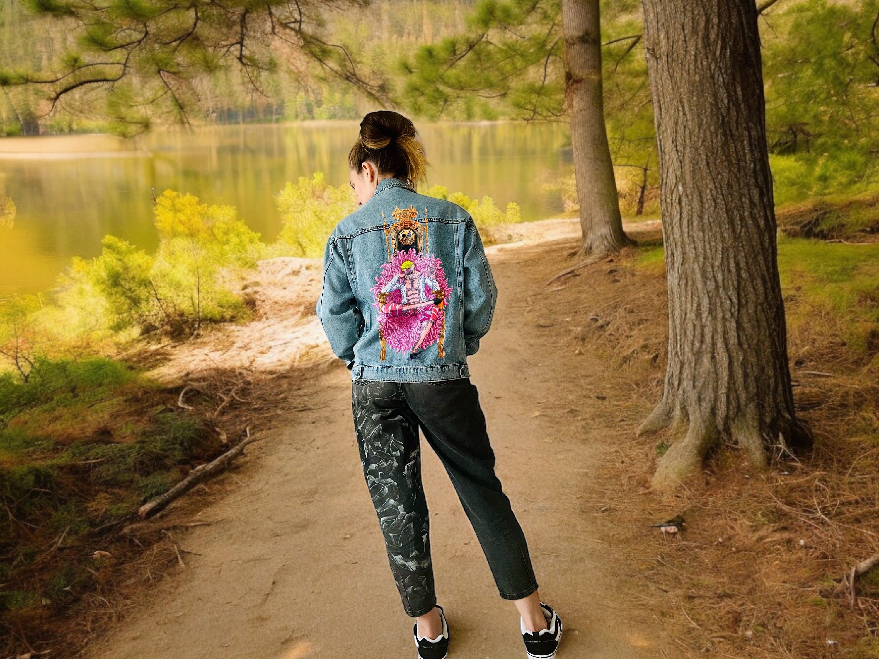 One Piece Denim Jacket: Doflamingo's Pirate Adventure - Etsy