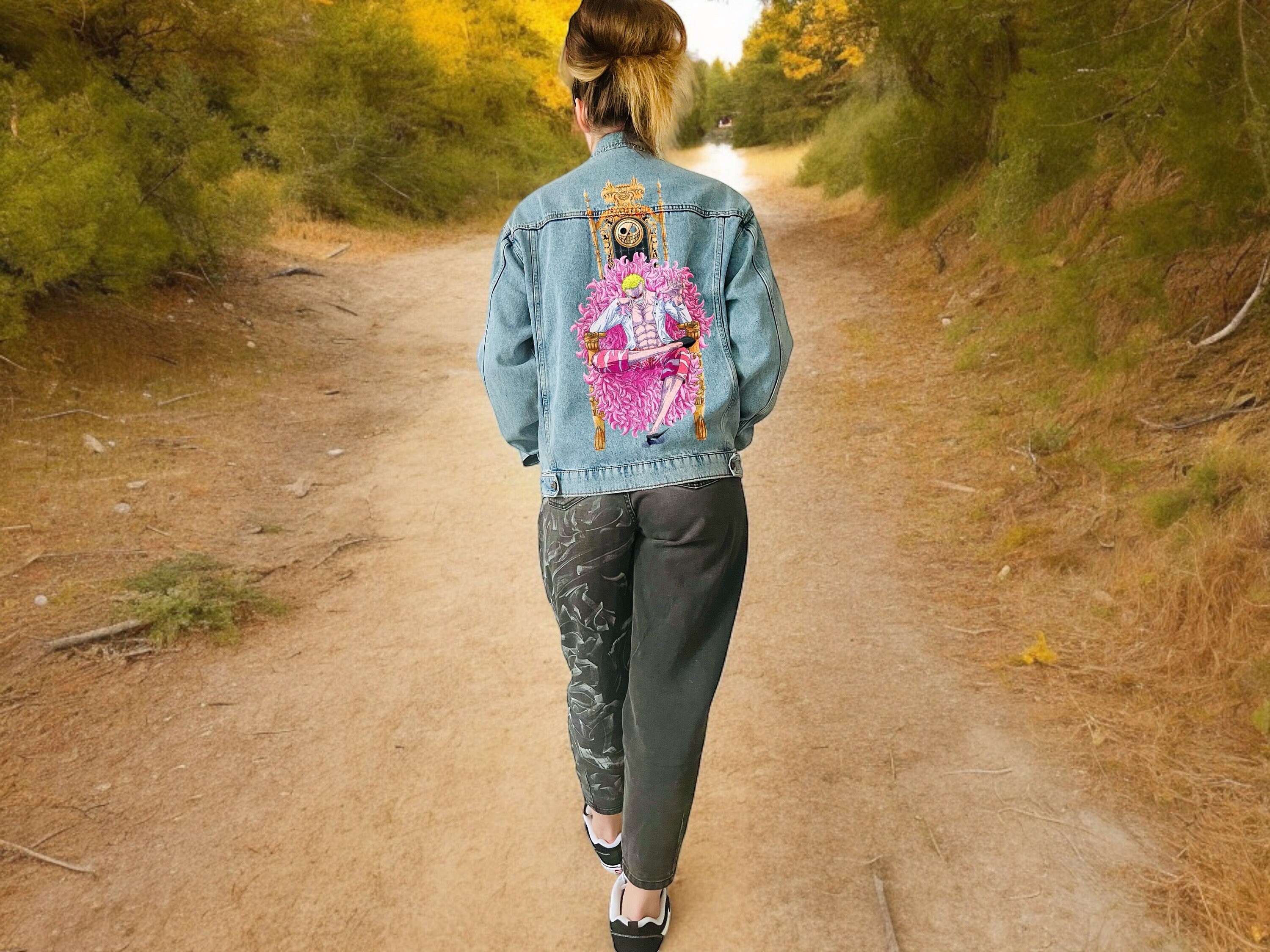 One Piece Denim Jacket: Doflamingo's Pirate Adventure - Etsy