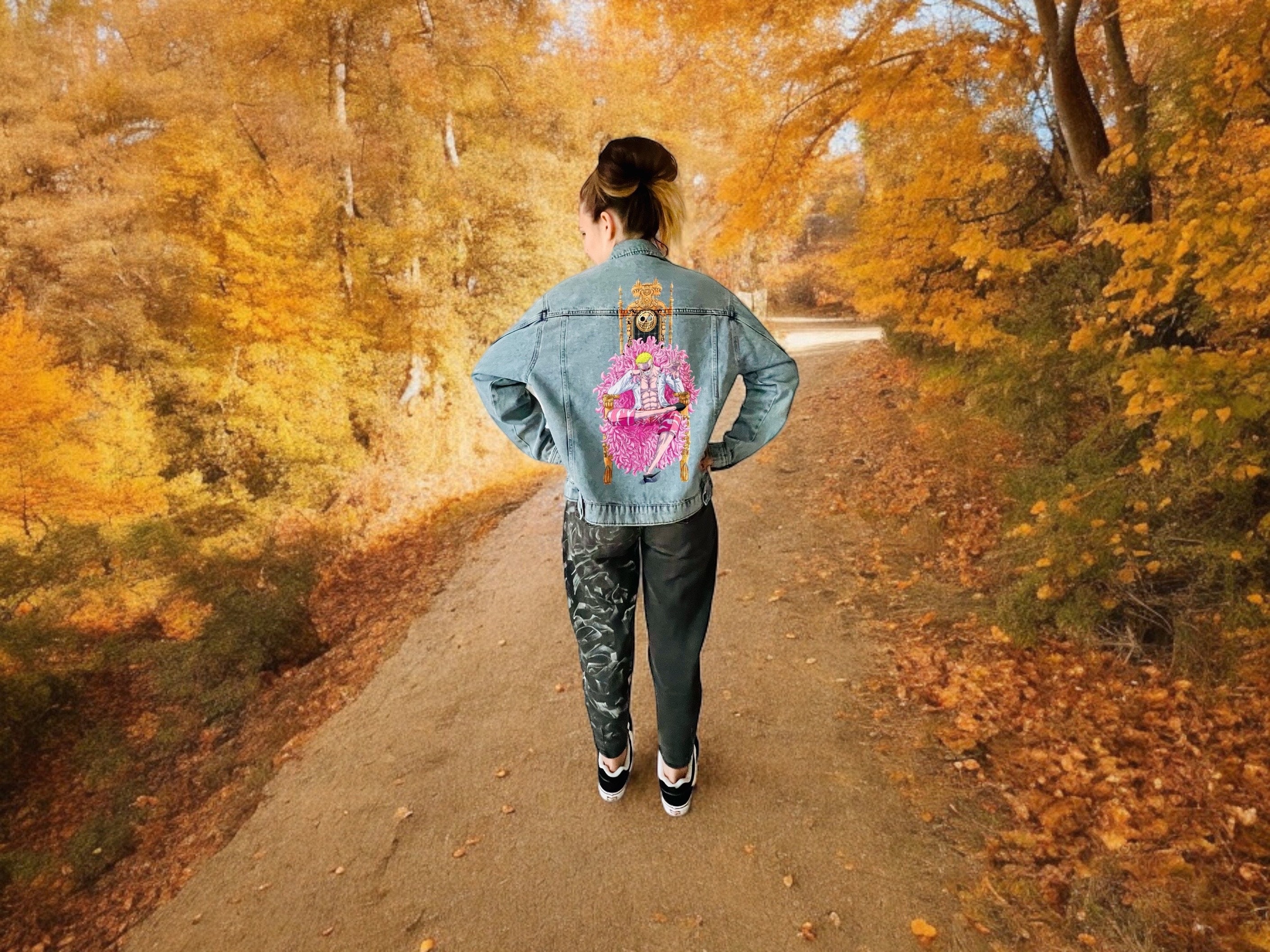 One Piece Denim Jacket: Doflamingo's Pirate Adventure - Etsy