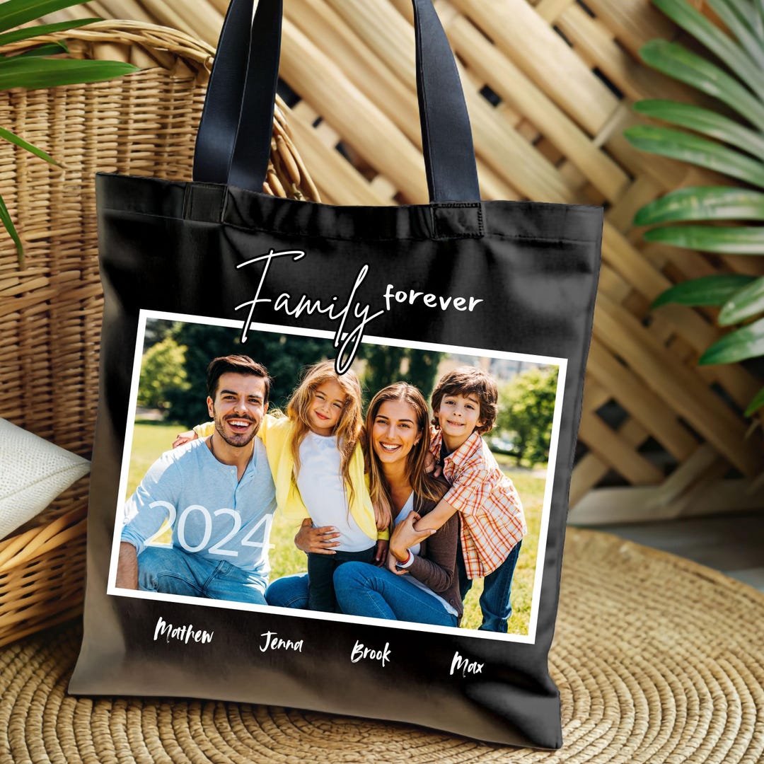 Personalised Tote Bag, Family Picture Gift, Family Reunion Gift, Gift ...