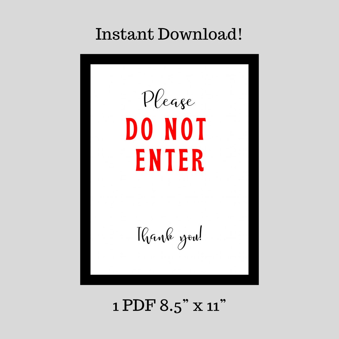 Printable Please Do Not Sign - Letter Size, Instant Download - Etsy