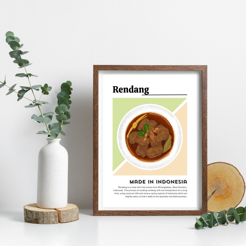 Rendang Digital Poster | Indonesian Food | Indonesian Cuisine | Digital ...