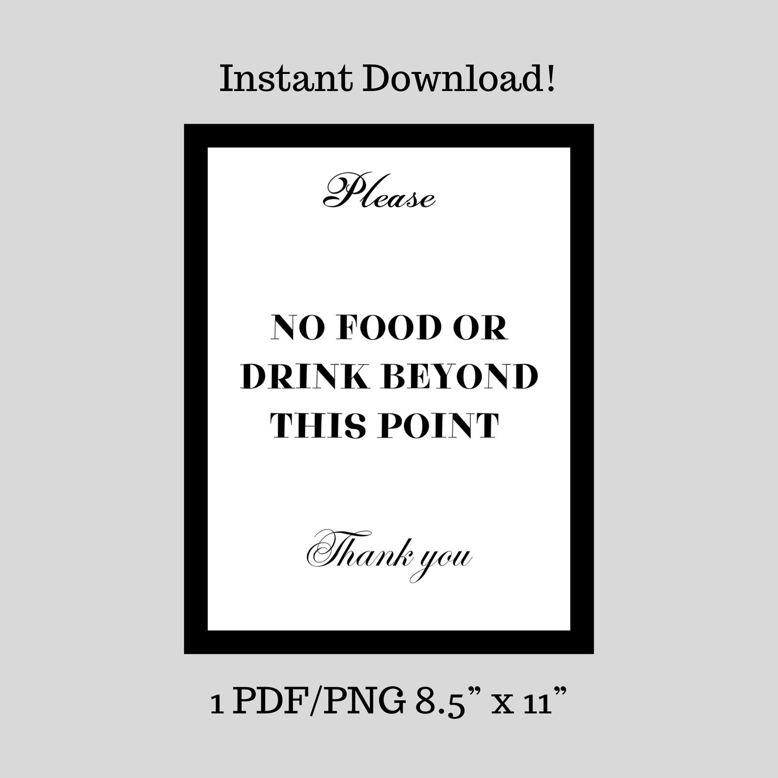 Printable No Food or Drink Sign | No Food or Drink Allowed | No Food ...