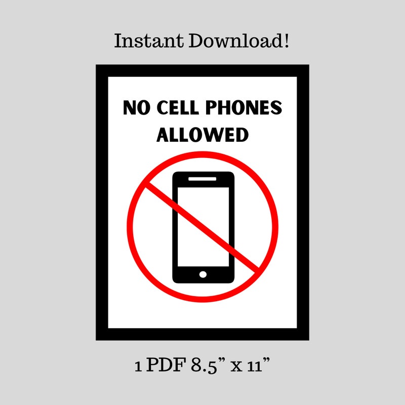 Cell Phone Sign - Etsy