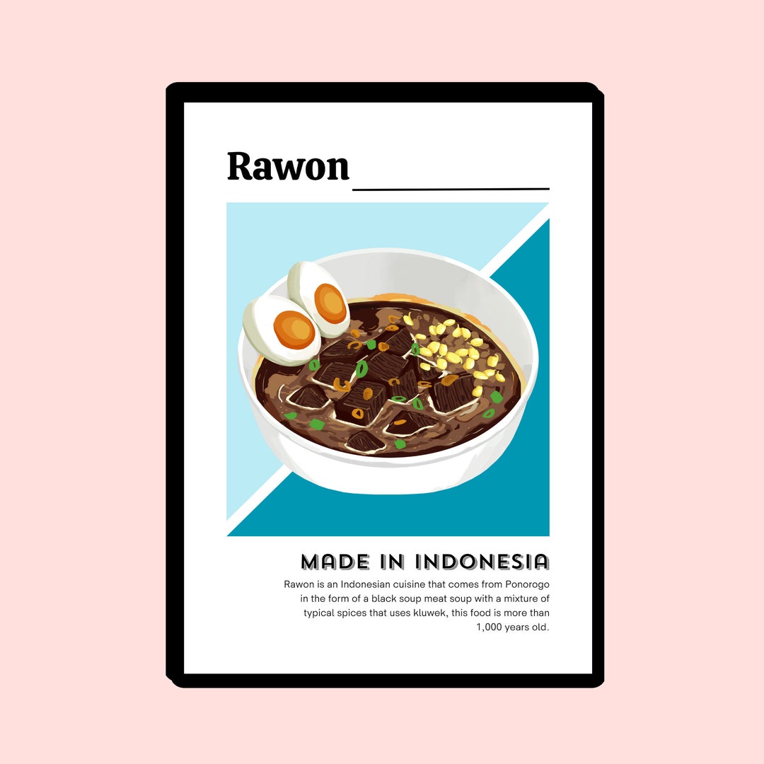 Rawon Digital Poster Indonesian Food Indonesian Cuisine Printable ...