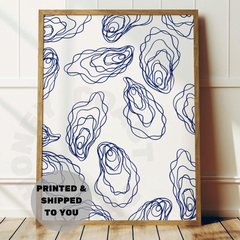 Navy Seashell Art - Etsy